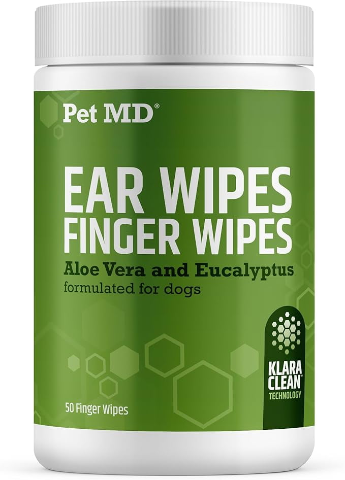 Pet MD Ear Finger Wipes for Dogs - Extra-Coverage and Large Design ...