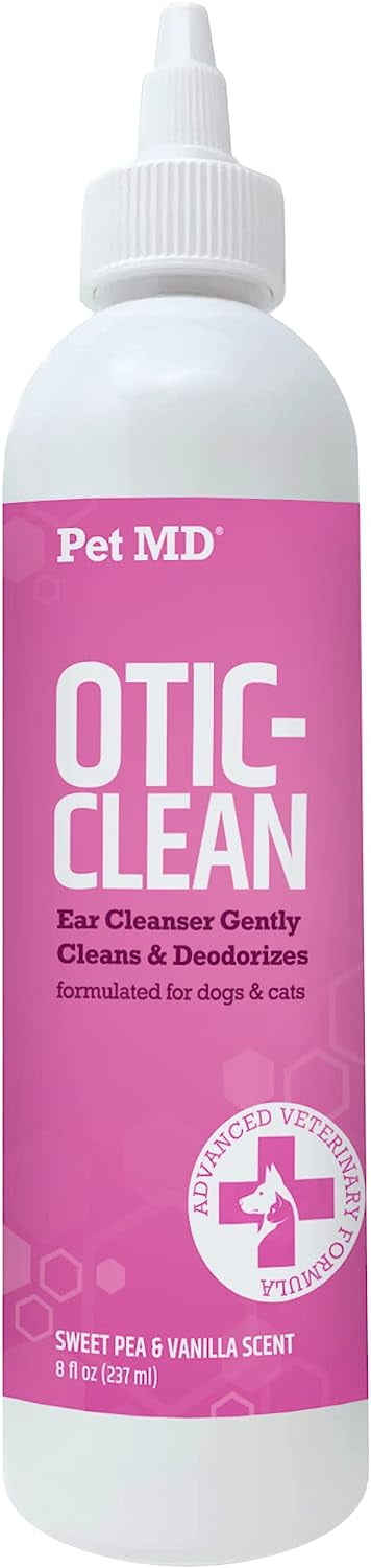 Pet MD Otic Clean Dog Ear Cleaner for Cats and Dogs - Effective Against ...