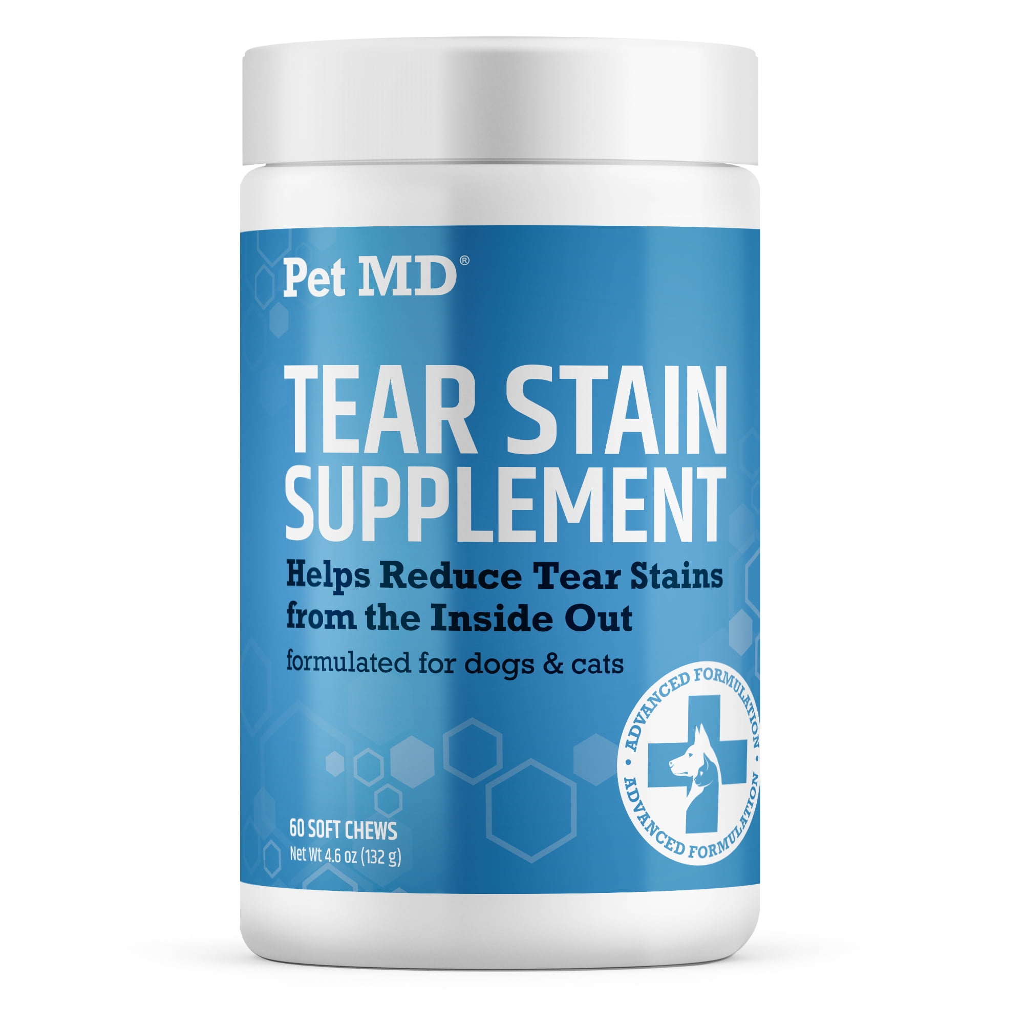 Pet MD Tear Stain Remover for Dogs & Cats - Antioxidant Eye Care ...