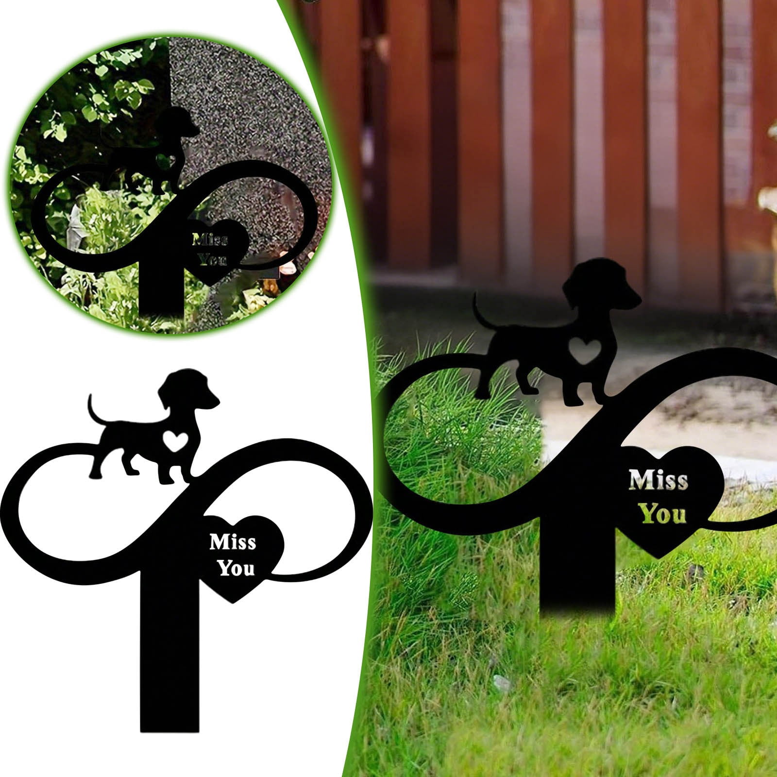 Pet Memorial Garden Stake - Metal Dog Grave Marker, Waterproof Cemetery ...