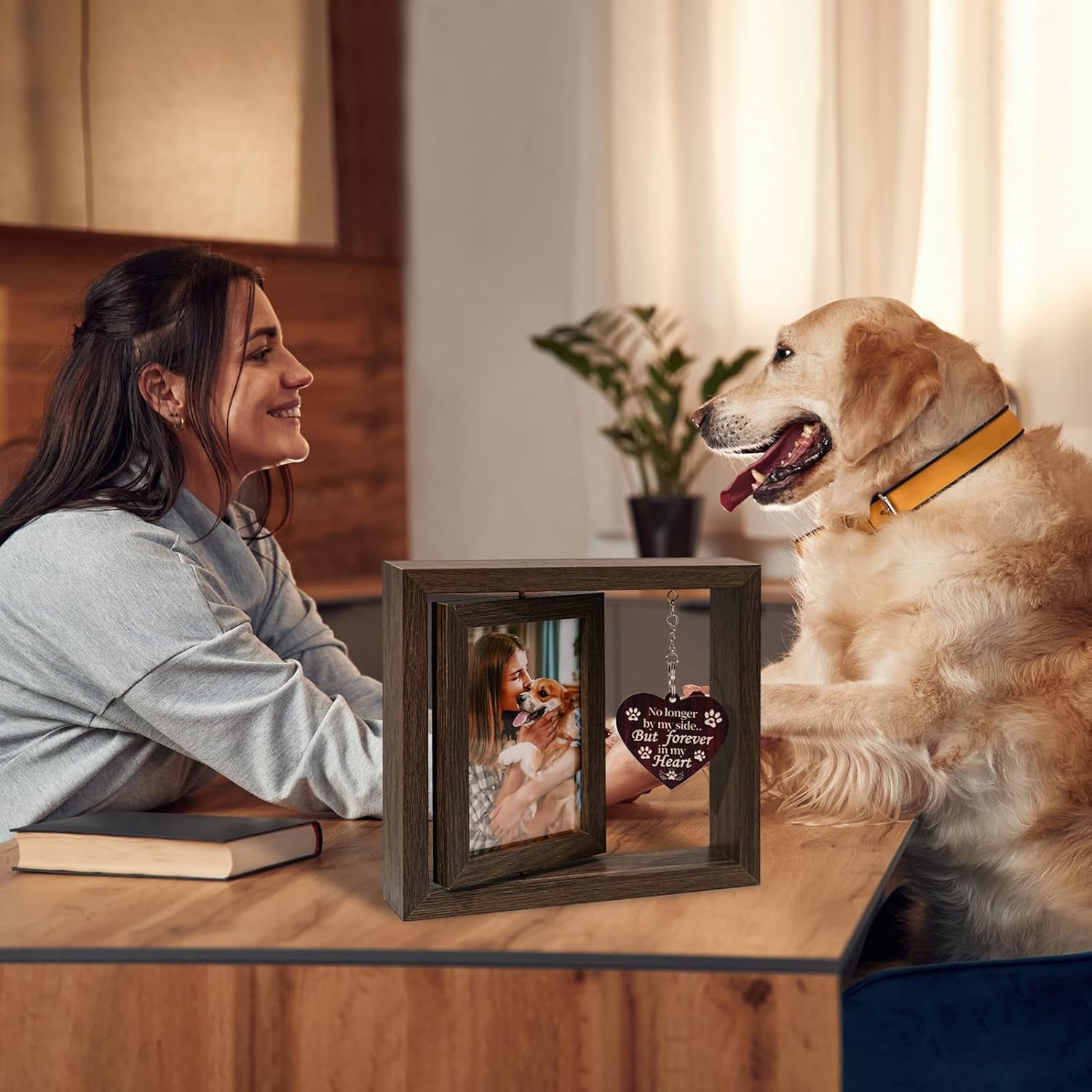 Pet Memorial Gifts for Dogs - Rotating Wooden Picture Frames for Photos ...