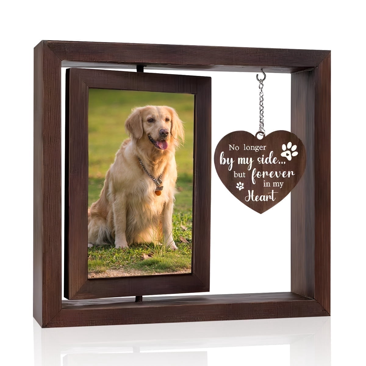 Pet Memorial Gifts for Dogs Acrylic Display Rotating Wooden Picture ...