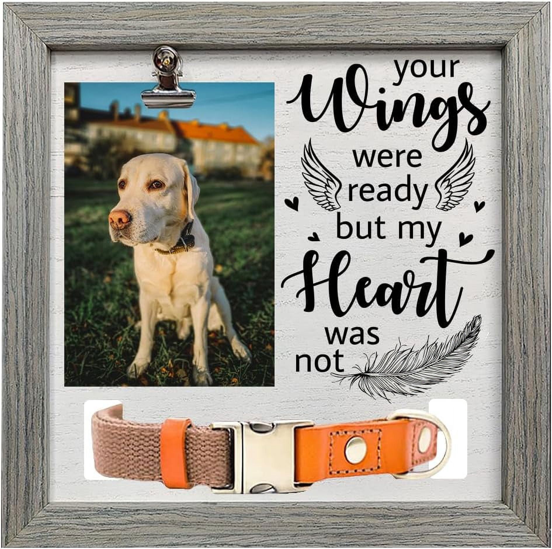 Pet Memorial Picture Frame 9x9 inch Your Wings Were Ready But My Heart ...
