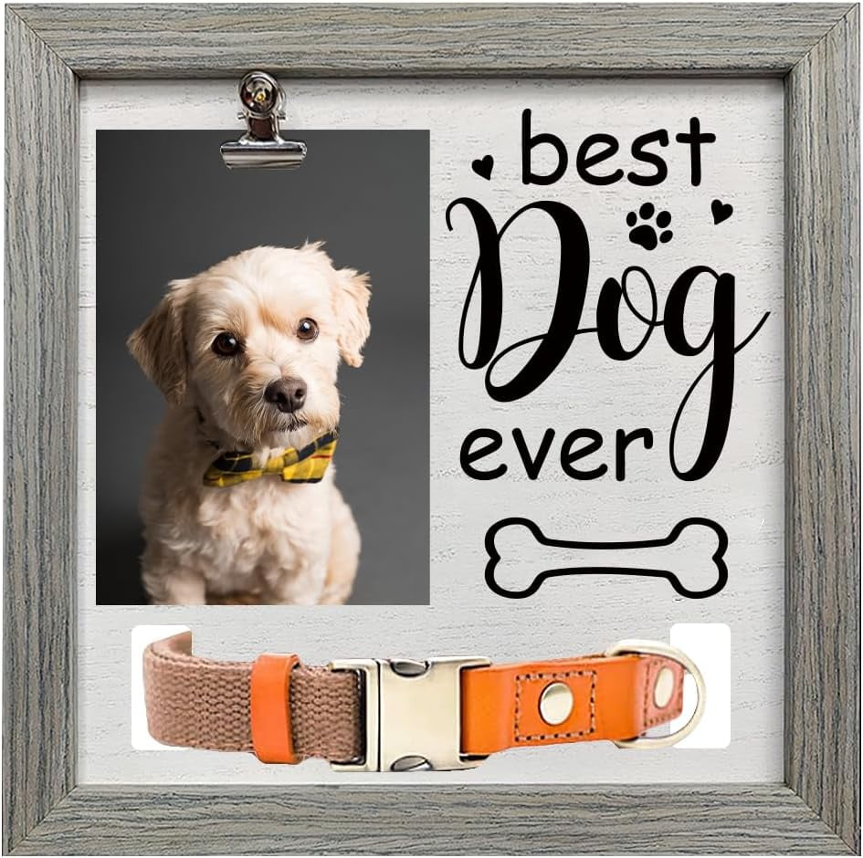 Pet Memorial Picture Frame 9x9inch Best Dog Ever Pet Picture Frames ...