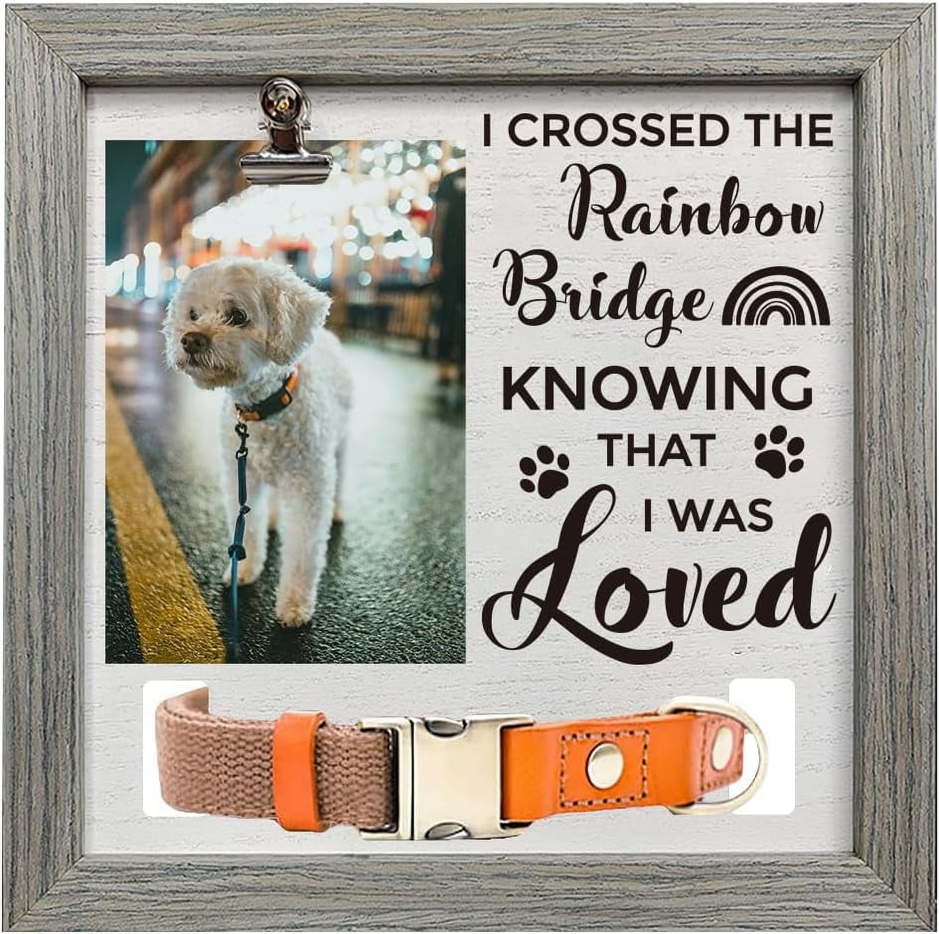 Pet Memorial Picture Frame 9x9inch I Crossed The Rainbow Bridge Knowing ...