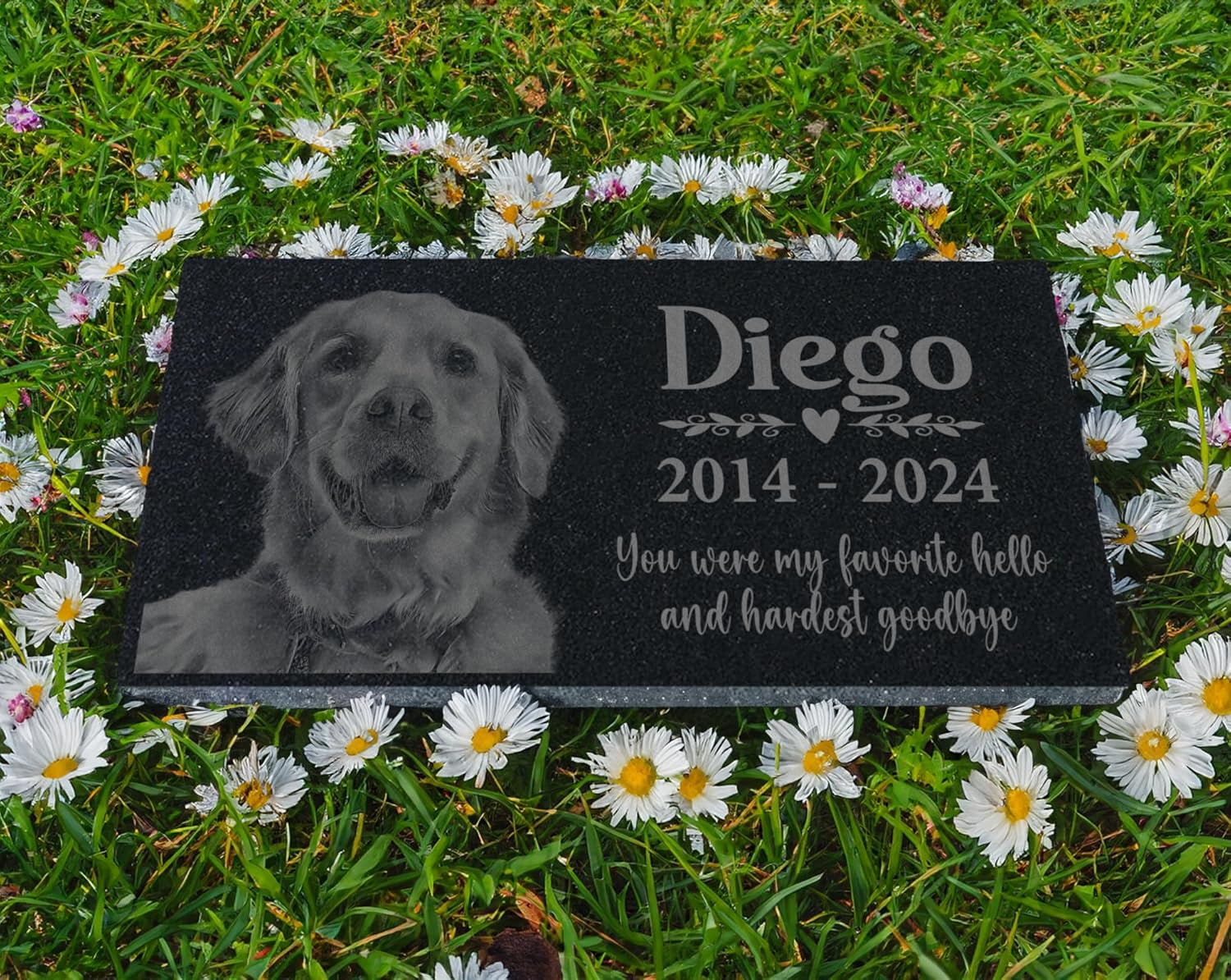 Pet Memorial Plaque with Image, Custom Dog Headstone, Cat Gravestone ...