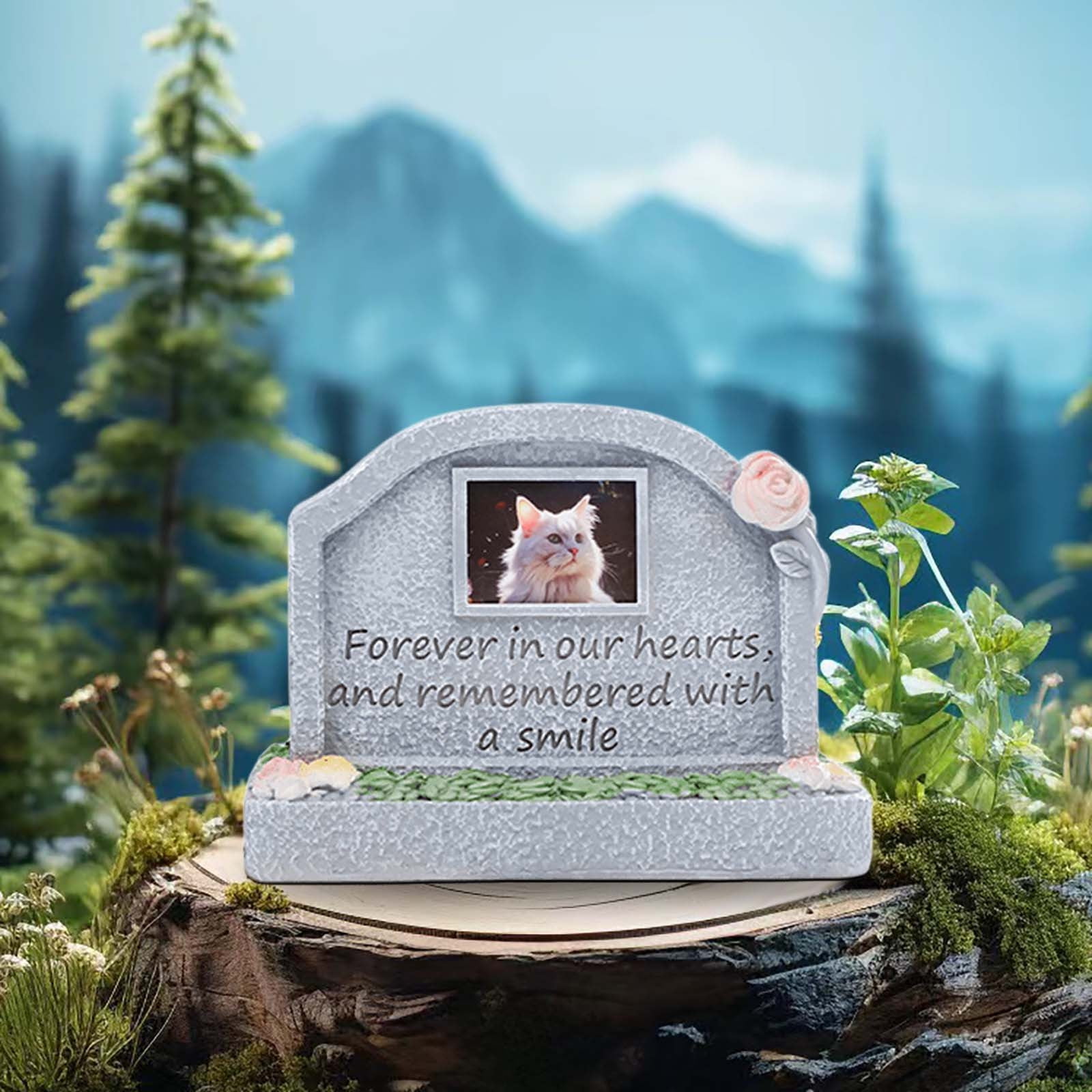 Pet Memorial Stones with Photo Frame for Dogs or Cats, Pet Dog Garden ...