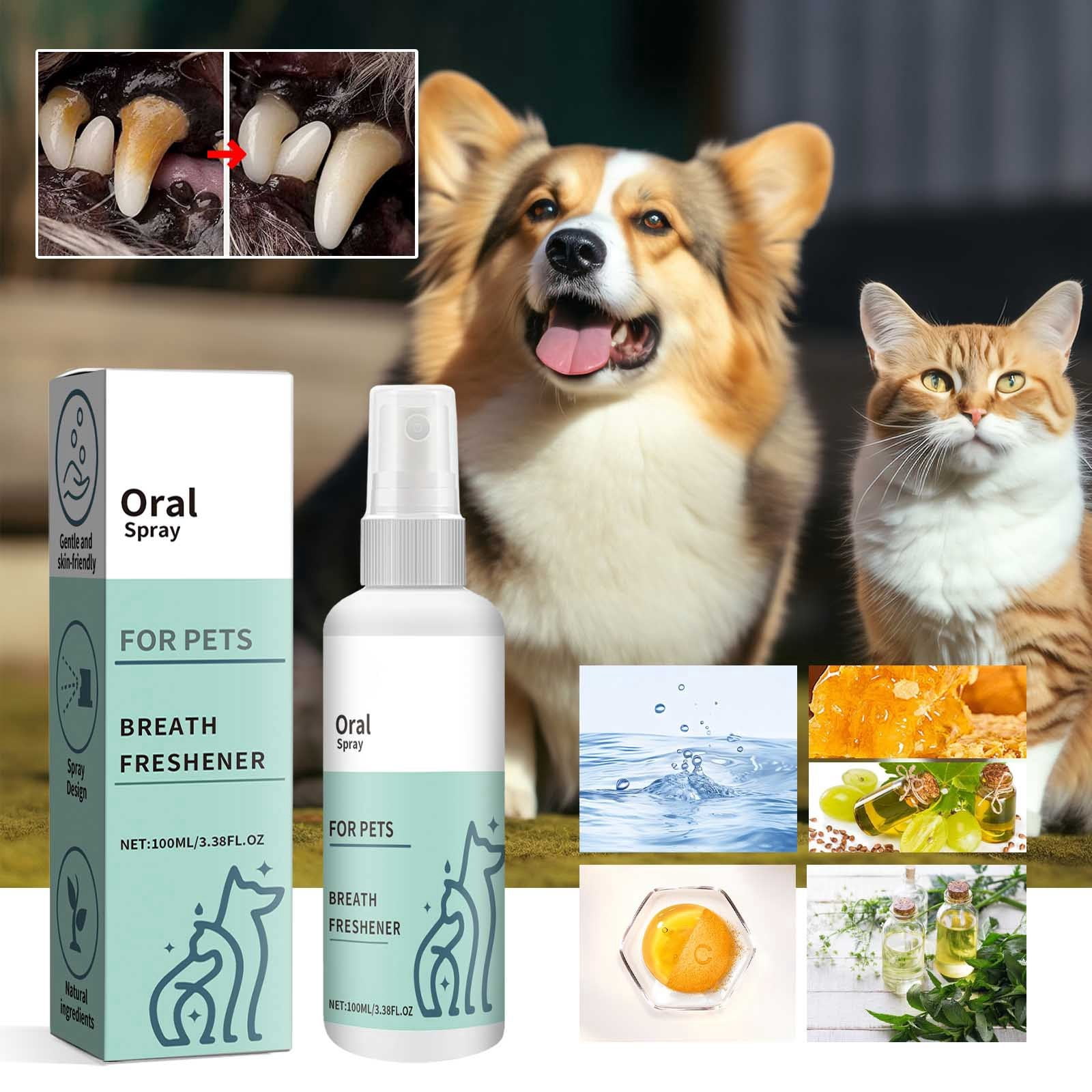 Pet Mint Flavor Fresh Breath Spray Cleans Dog Oral Odor Fresh Breath ...