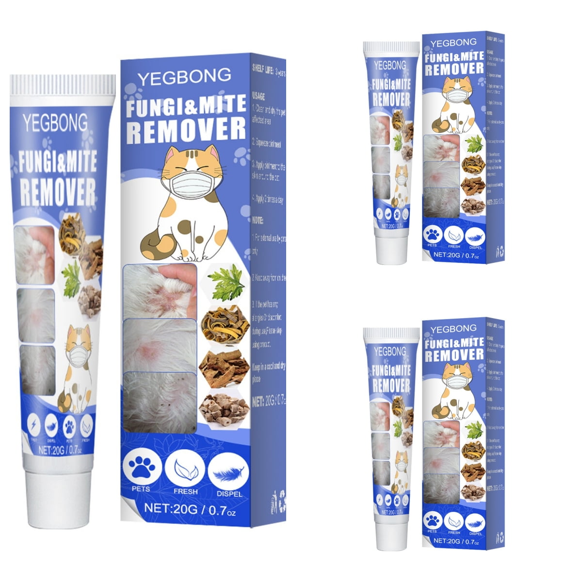 Pet Mite Removal Ointment Pet Dog Skin Anti-Itch Cat Fungus Removal ...