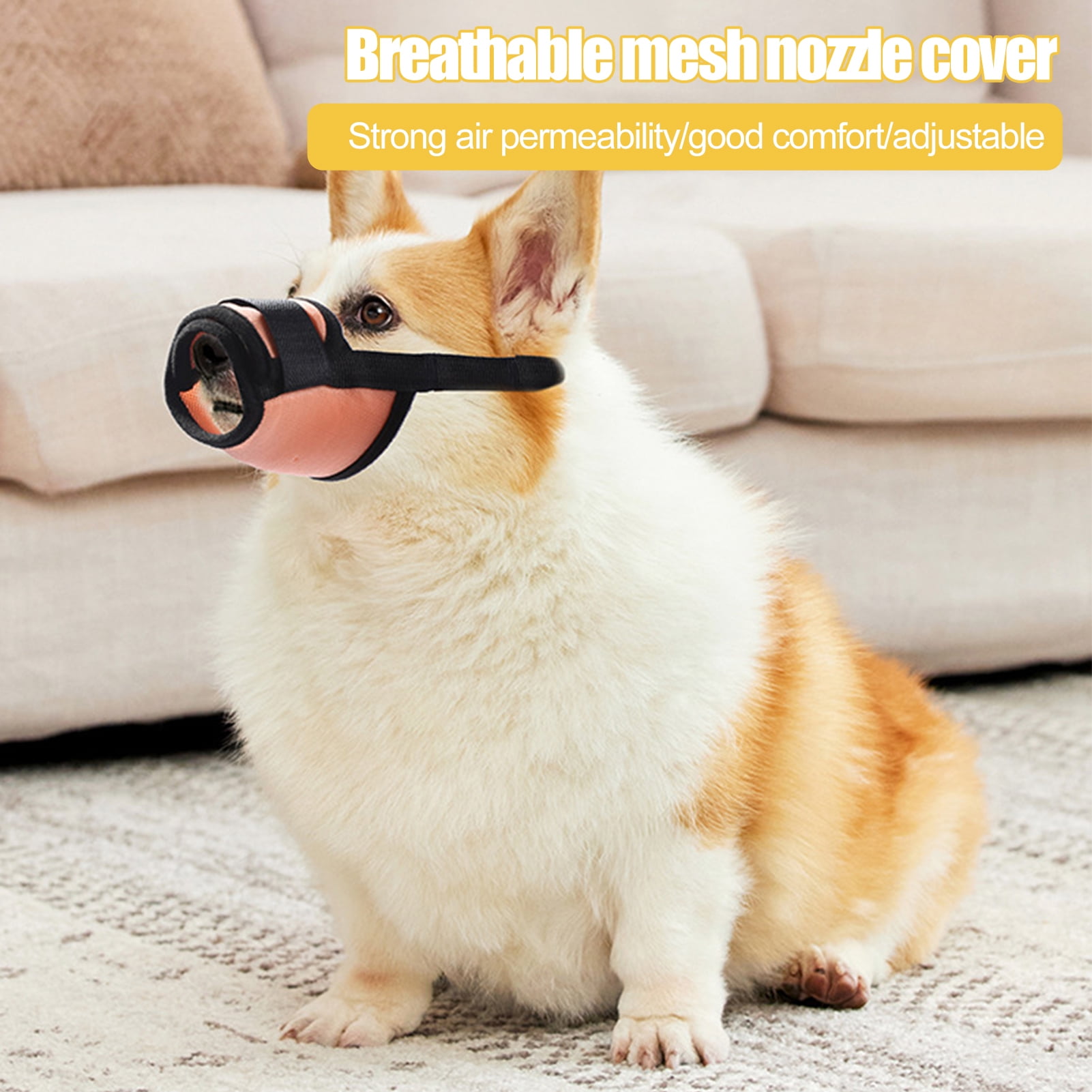 Pet Muzzle Adjustable Fastener Tape Anti-biting Dog Mouth Guard ...