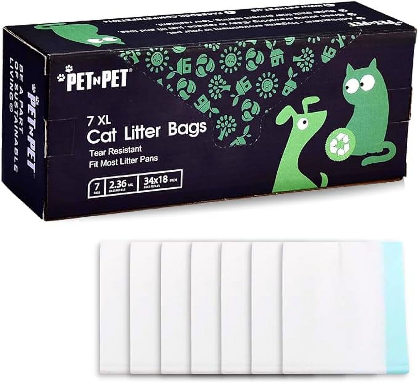Pet N Pet Cat Litter Box Liners 7 Counts Cat Litter Liners, Tear ...