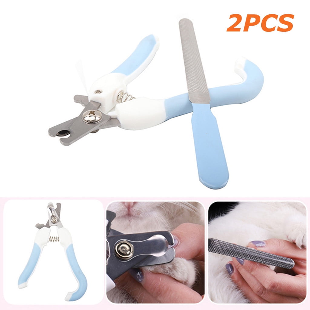 Pet Nail Clippers and File Set - Stainless Steel Sharp Blades, Spring ...
