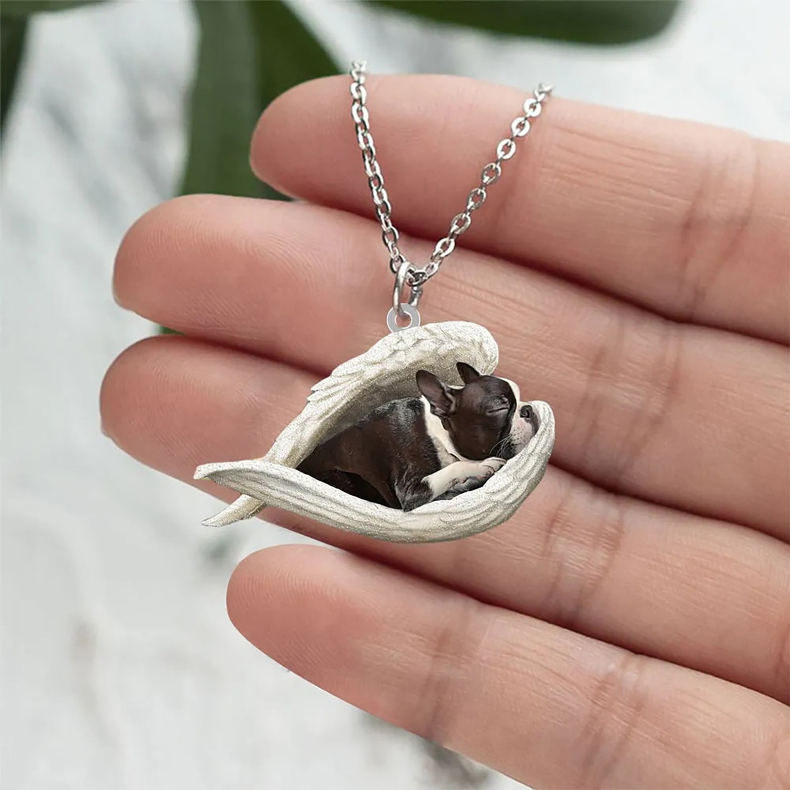 Pet Necklace Sleeping Dog Necklace Cute Angel Necklace Personality ... Pet Necklace Sleeping Dog Necklace Cute Angel Necklace Personality ...