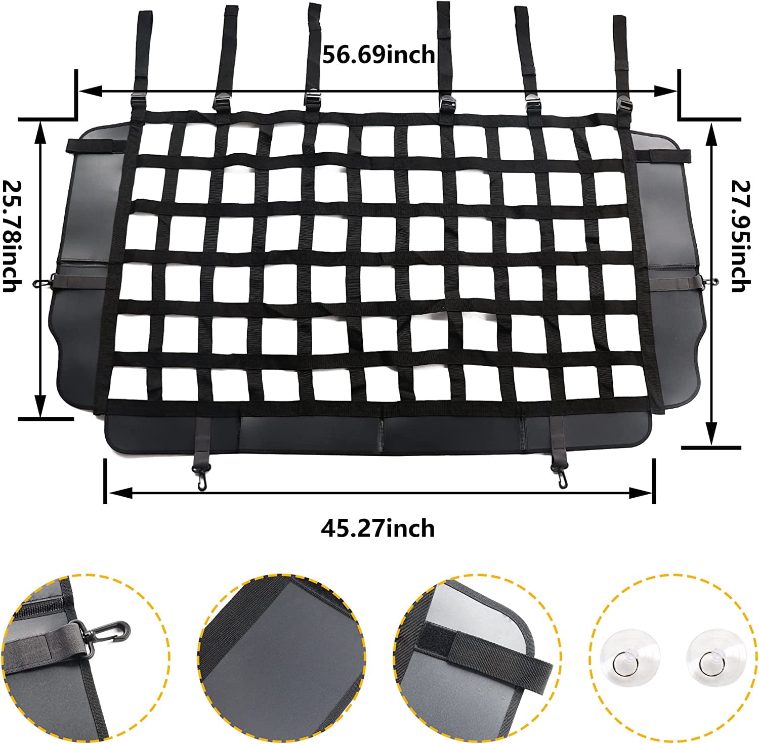 Pet Net Vehicle Safety Mesh Dog Barrier for Wrangler JK JL 2 Door 4 ...