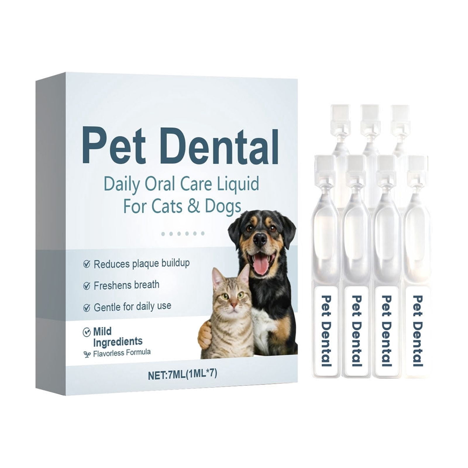 Pet Oral Care Solution for Cats and Dogs, No-Brush Teeth Cleaning ...