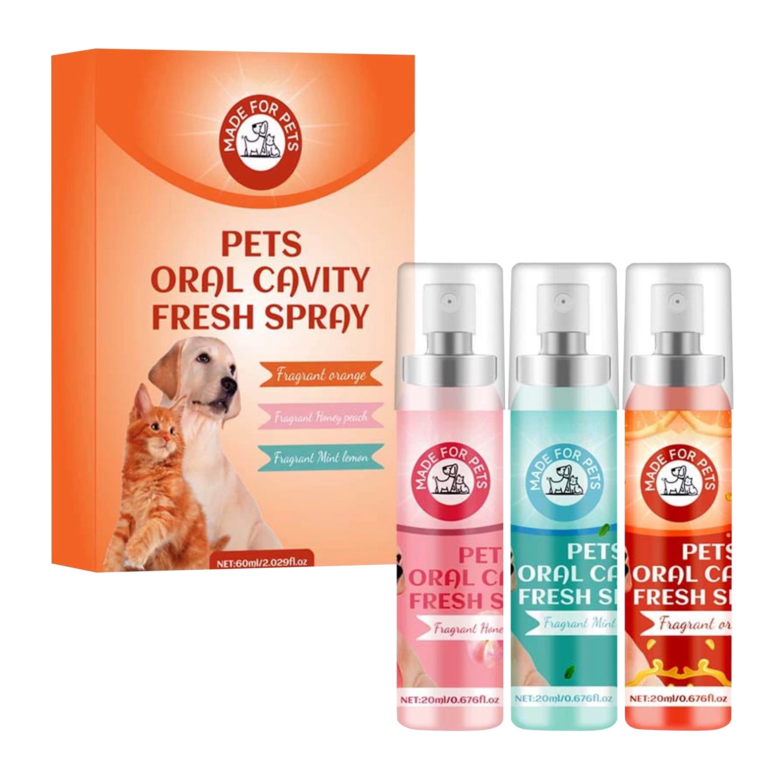 Pet Oral Cavity Fresh Spray Set 3 Flavors for Fresh Breath and Dental ...