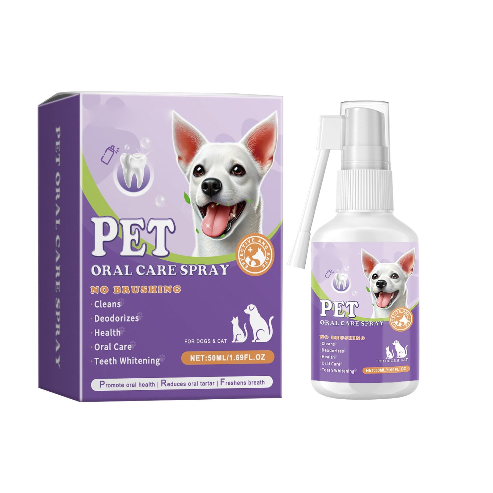 Pet Oral Cleaning Spray Fresh Breath Care Teeth Gums Soothing Portable ...