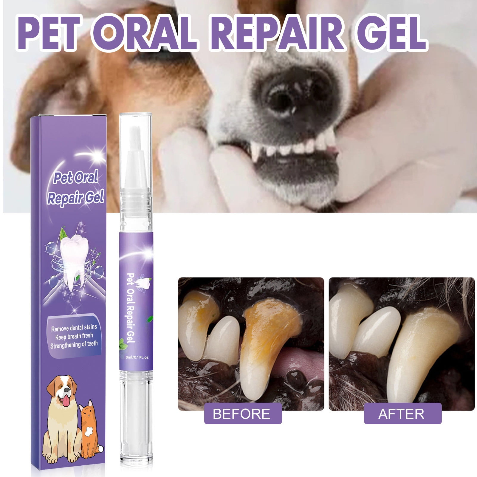 Pet Oral Gel for Bad Breath, Tartar & Plaque Remover, Dental Care ...