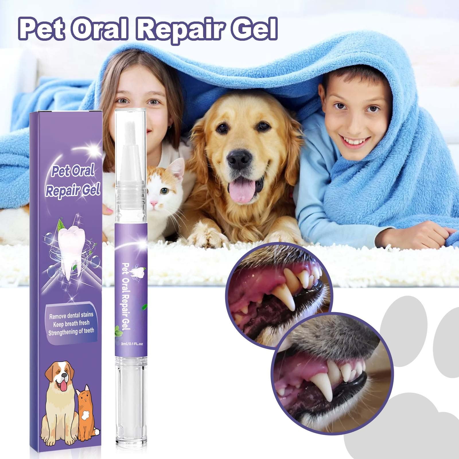 Pet Oral Repair Gel for Dogs and Cats, Natural Teeth Cleaning Gel with ...