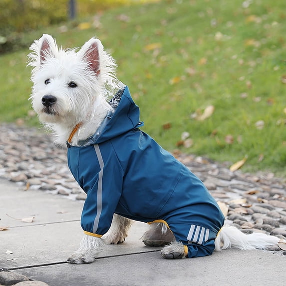 Pet Outdoor Gear for Small Dogs Raincoat with Reflective Trim and Leash ...