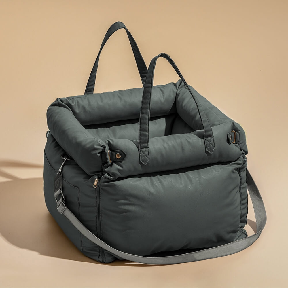 Pet Outing Lathe Luxury Faux Leather Dog Car Seat/Cat Car Bed/Booster ...