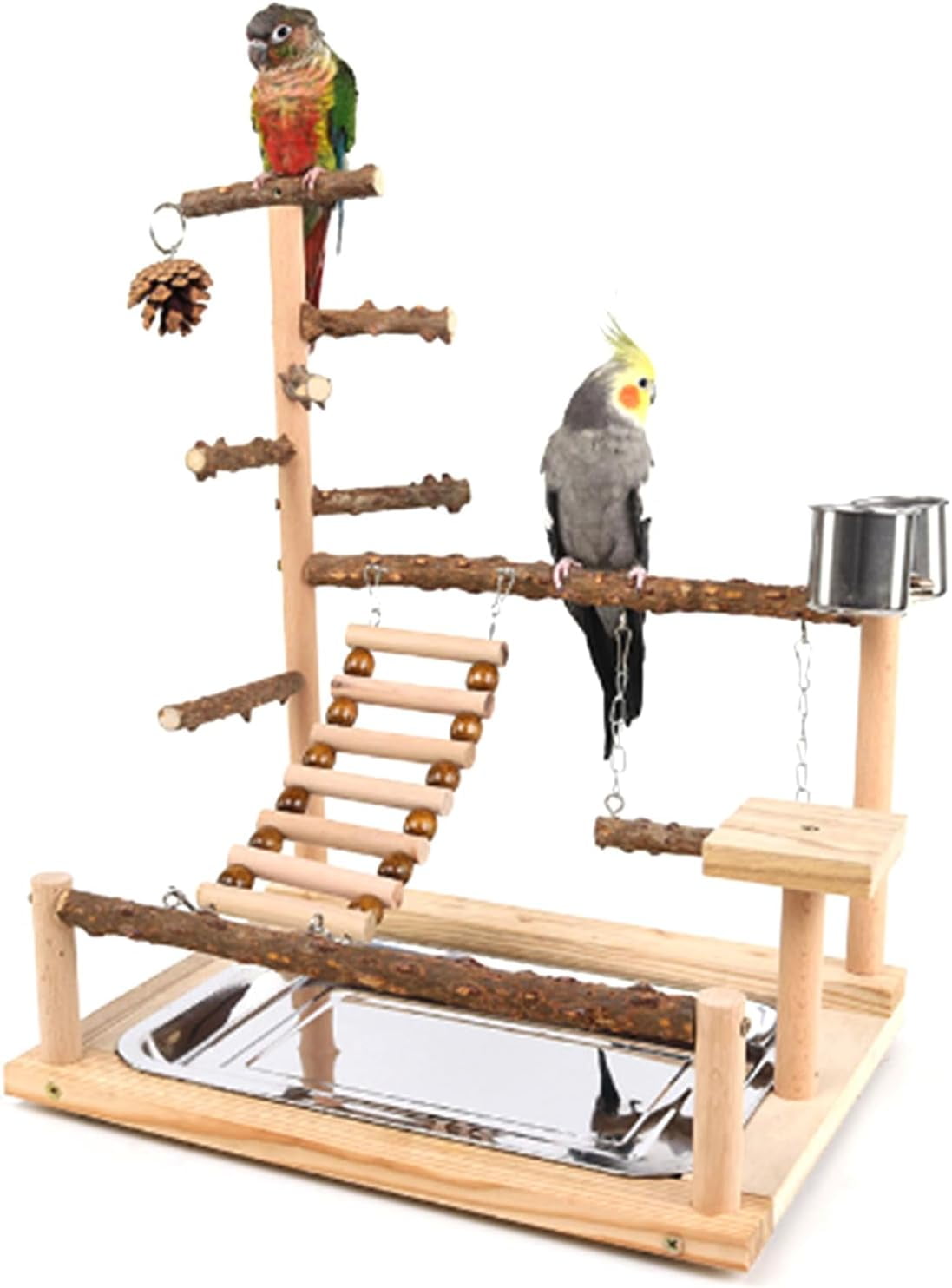Pet Parrot Playstand Parrots Bird Playground Bird Plays Stand Wooden ...