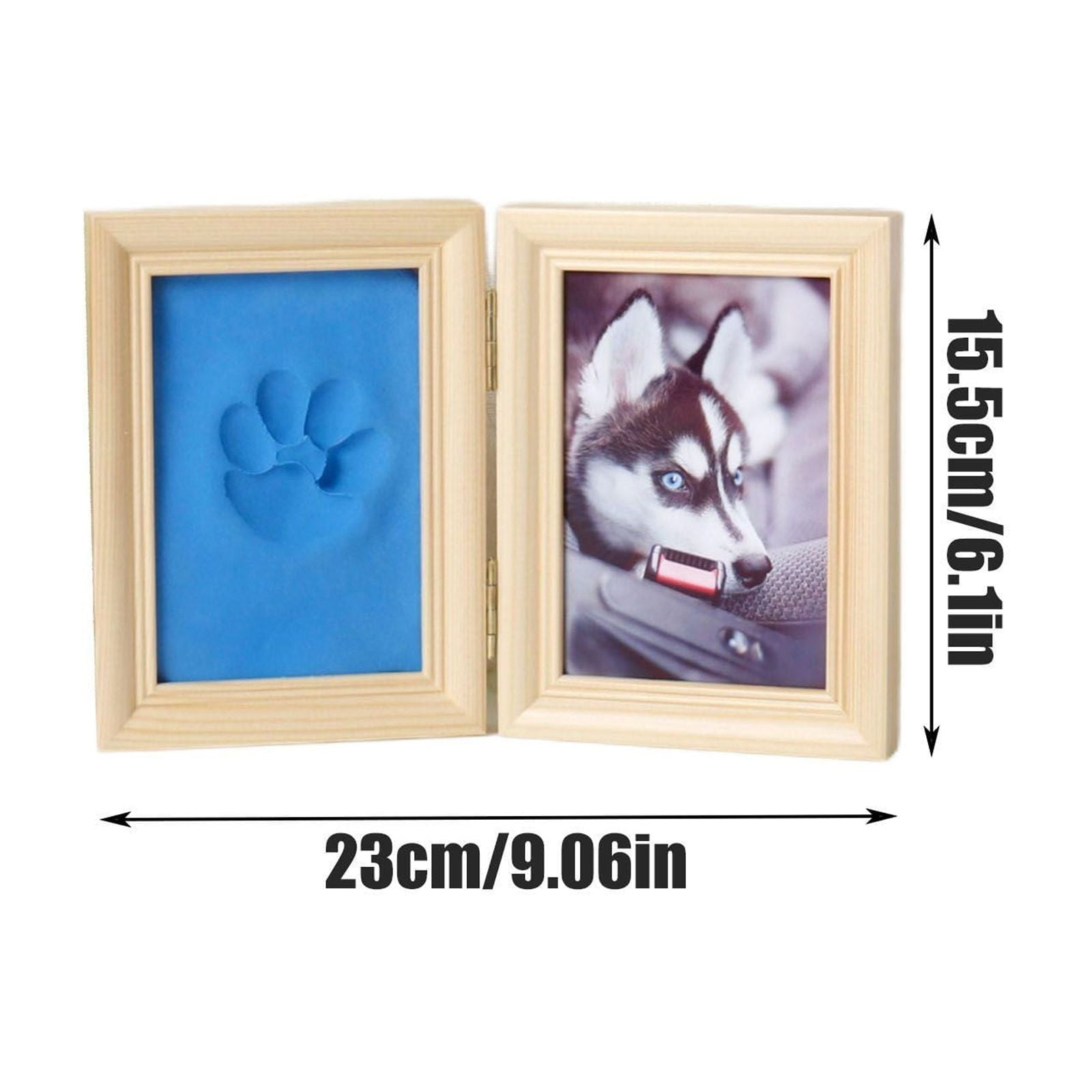 Pet Paw Print Keepsake Kit, Photo Frame Impression Imprint Kit, Wooden ...