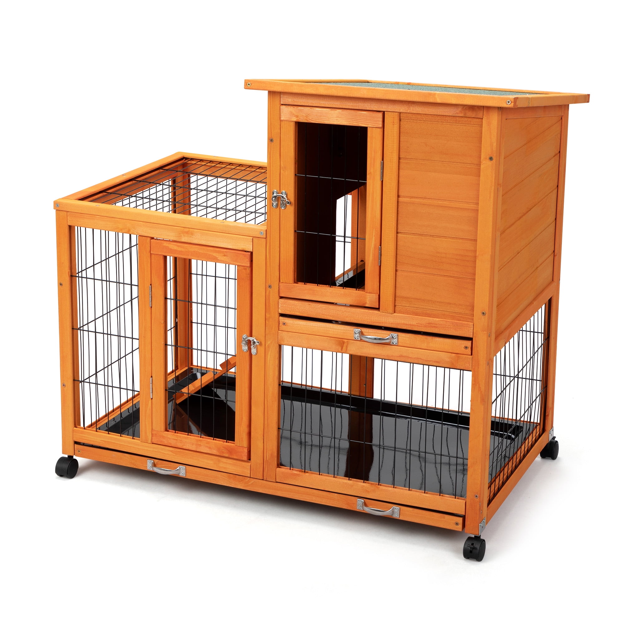 Pet Pens & Hutches Detachable Rabbit Hutch with Removable Tray and ...