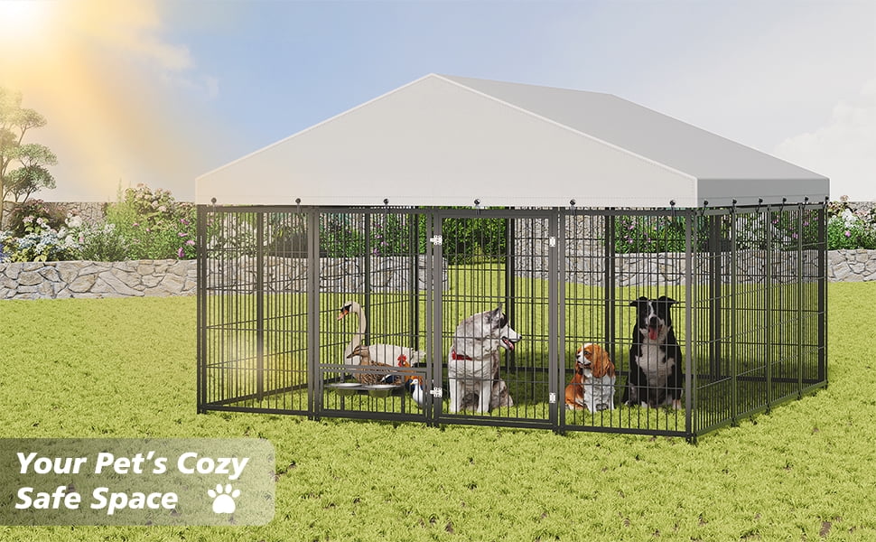 Pet Pens & Hutches Large Dog Kennel Outdoor Pet Pens Dogs Run Enclosure ...