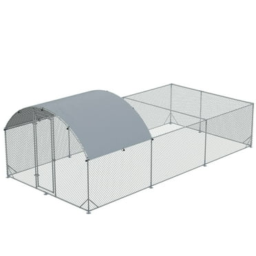 Luxvie Large Chicken Coop Metal Outdoor Chicken Run, Chicken Pen with ...