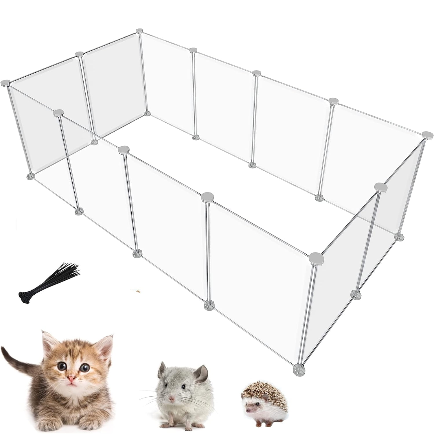 Pet Plastic Transparent Playpen, Small Animals Portable Yard Fence, DIY ...