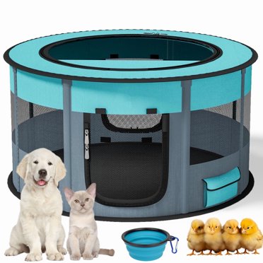 Aqwiopr Versatile 16-Panel Metal Pet Playpen with Door for Puppies ...