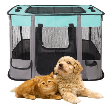 HomGarden 36 Panels Small Animal Playpen DIY Pet Cage Metal Mesh W ...