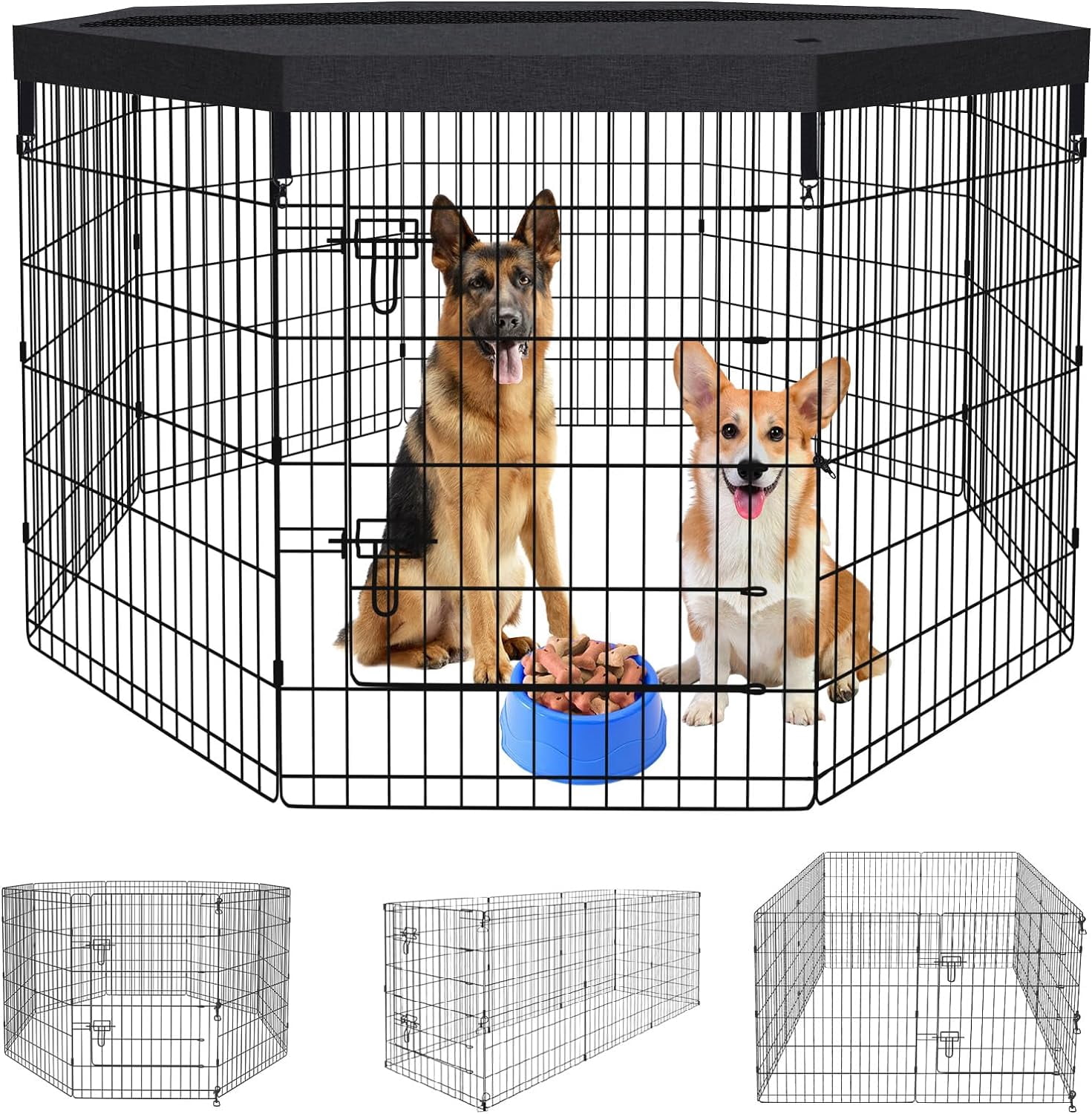 Pet Playpen Dog Fence Foldable Metal Dog Pen Wire Exercise Puppy Play ...