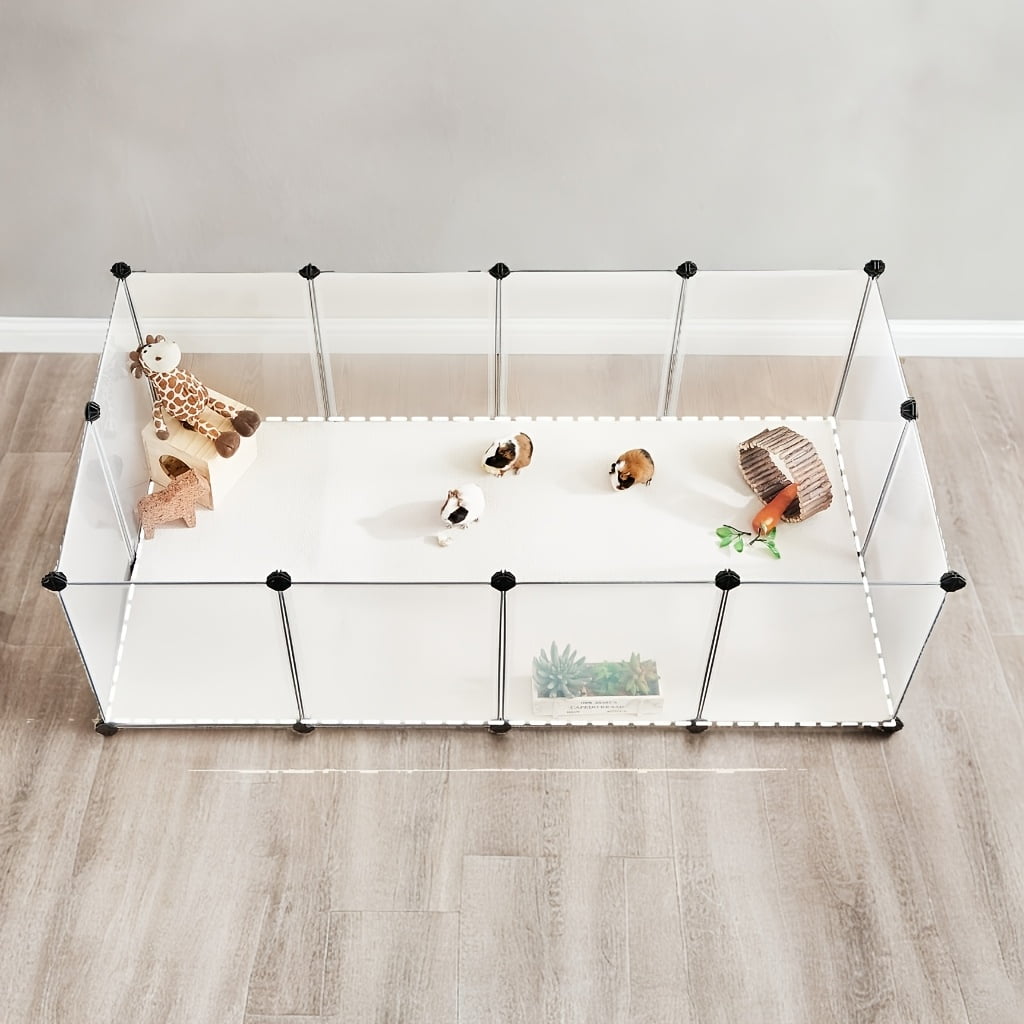 Pet Playpen with Floor, Dog Kennel, Small Animal Pen, Pet Fence Cages ...