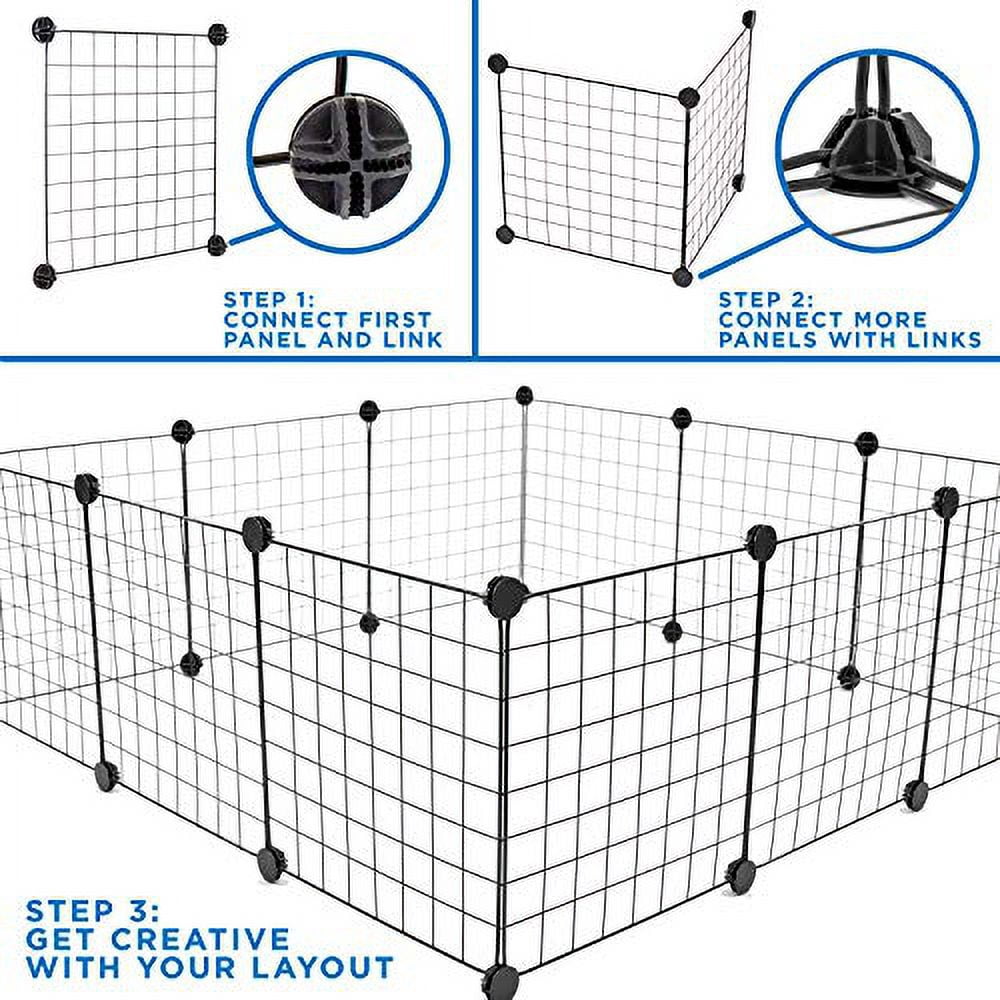 Pet Playpen, Foldable Metal Exercise Pen | Small Animal Cage Indoor ...