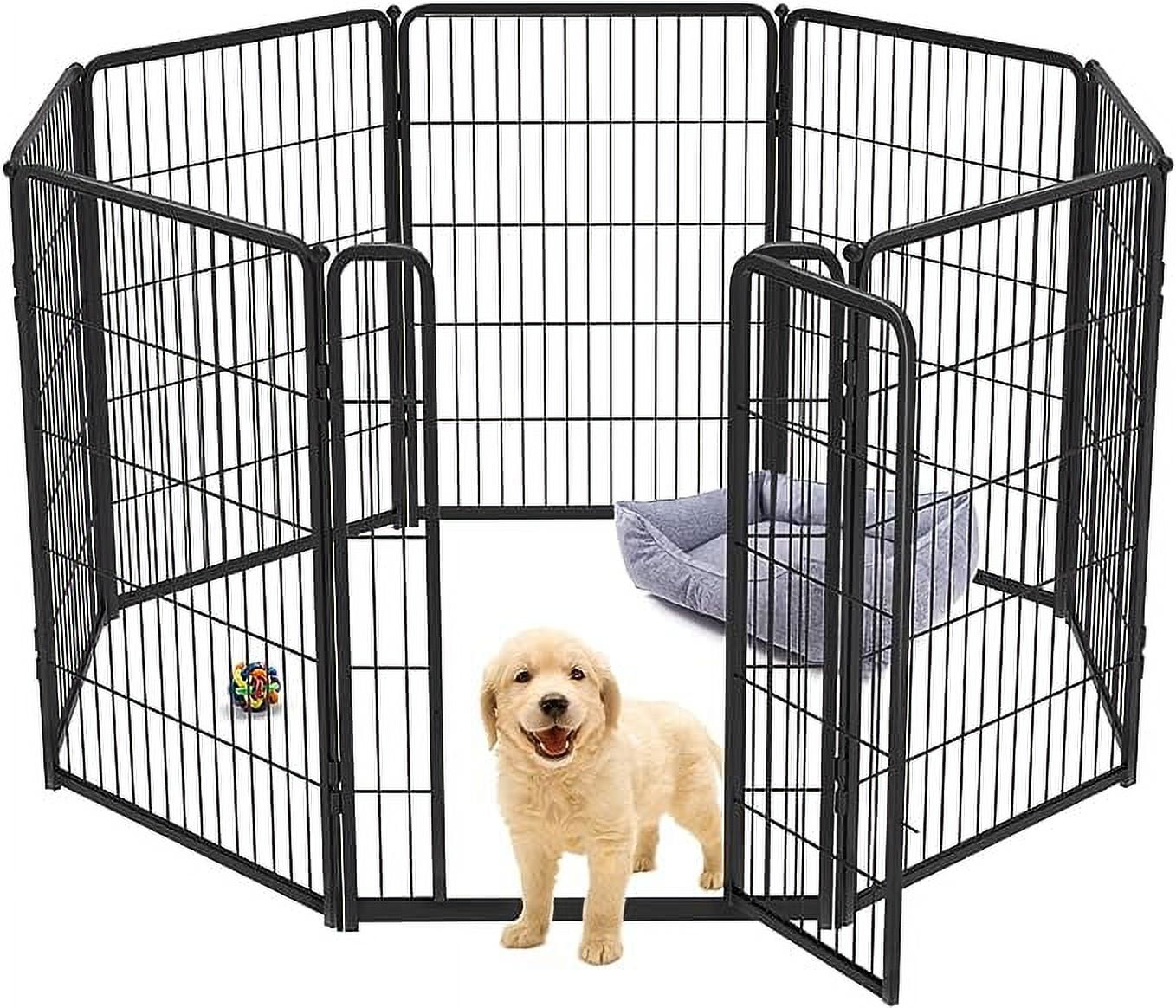 Pet Playpen Foldable Metal Square Tube Dogs Exercise Pen Outdoor Dog ...
