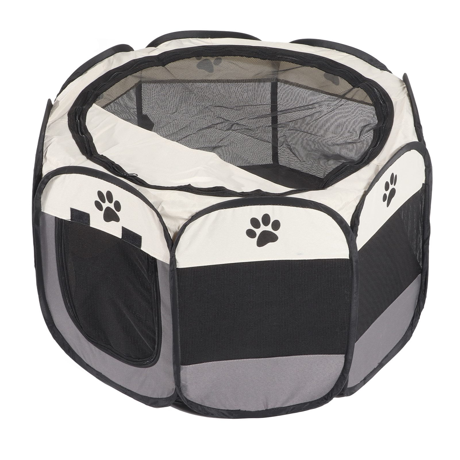 Pet Playpen Oxford Cloth Breathable Mesh Portable Foldable Dog Playpen ...