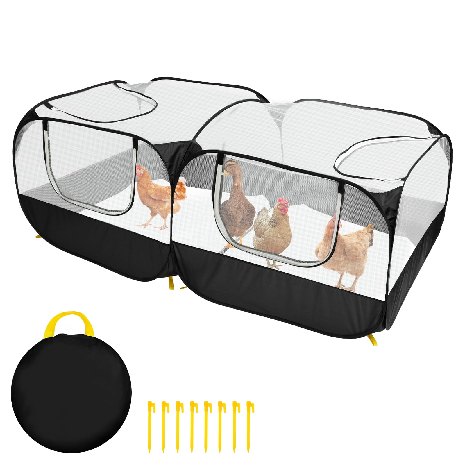 Pet Playpen Portable Chicken Pen with Detachable Bottom and Zipper Door ...