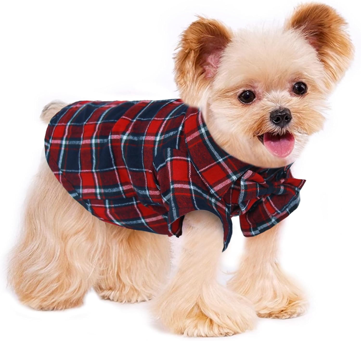 Pet Polo Shirts for Dogs and Cats - Plaid Cotton Breathable Shirt, Soft ...
