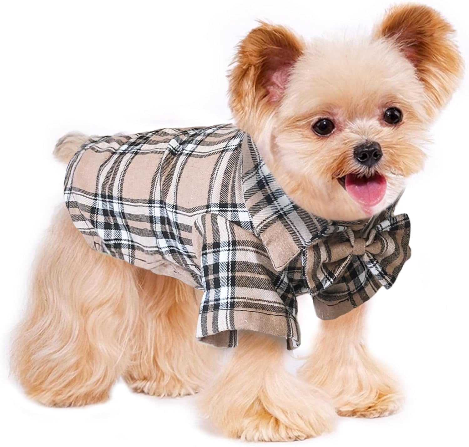 Pet Polo Shirts for Dogs and Cats - Plaid Cotton Breathable Shirt, Soft ...