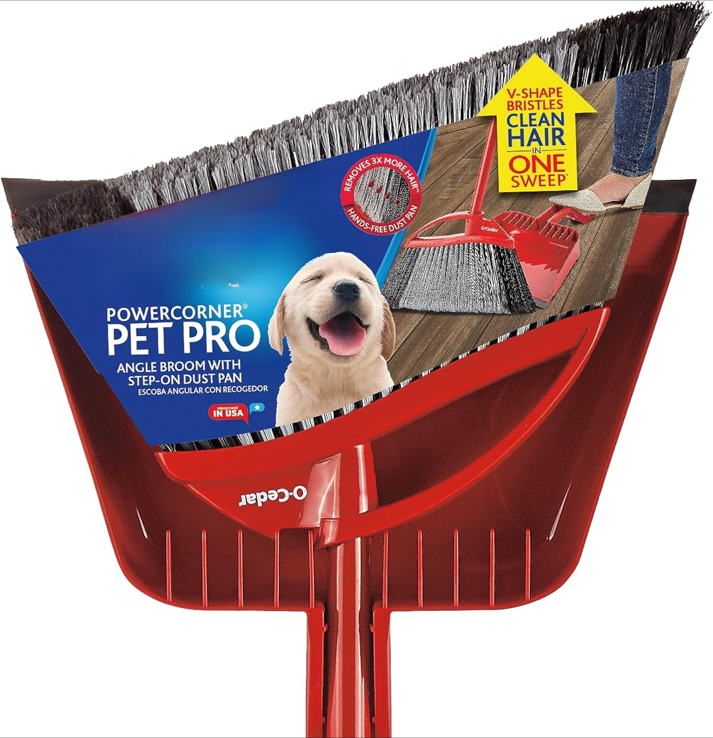 Pet Pro Broom with Step-On Dustpan | Remove 99% with One Sweep ...