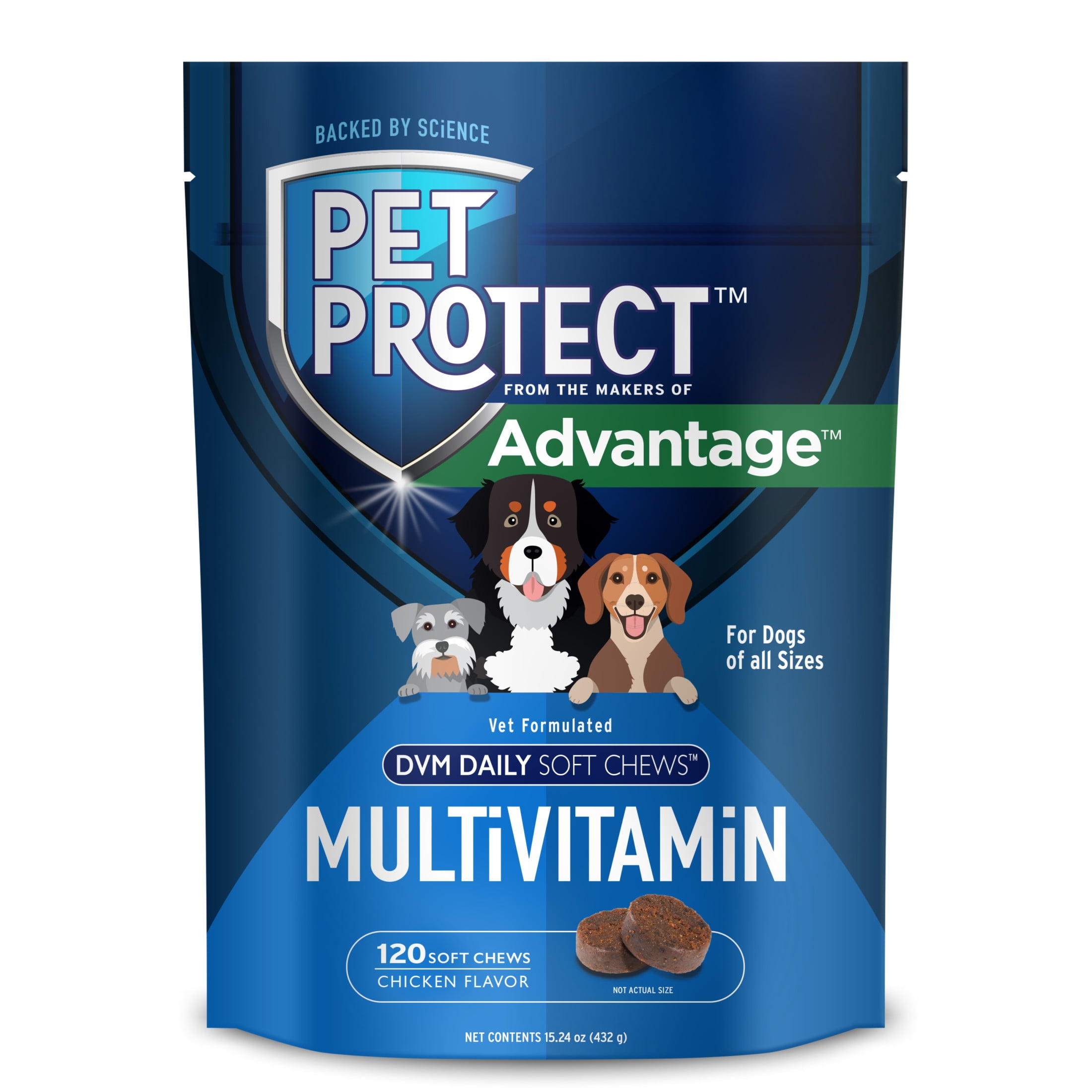 Pet Protect Dog Multivitamin, Vet-Formulated DVM Daily Soft Chews ...