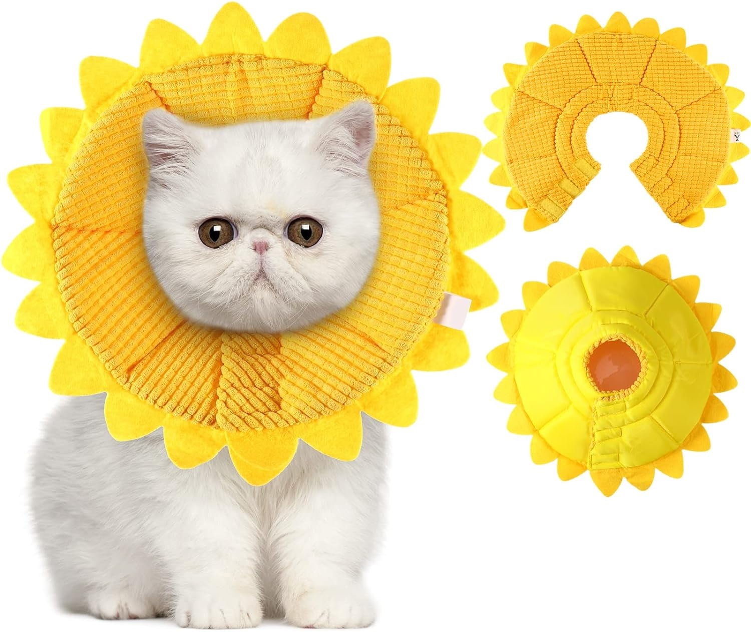 Pet Protective Recovery Collar - Adjustable Sunflower Shape Elizabethan ...