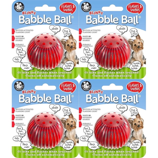 Pet Qwerks Blinky Babble Ball - Flashing Interactive Chew Dog Toy ...