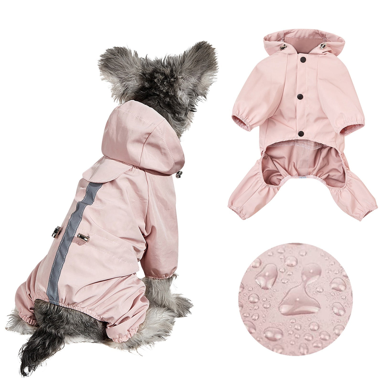 Pet Raincoat Waterproof Adjustable Dog Raincoat Reflective Rain Jacket ...