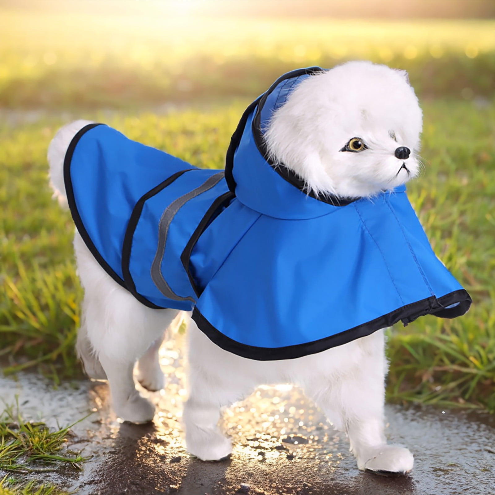 Pet Raincoat for Dogs with Reflective Stripes Outdoor Rain Gear for ...