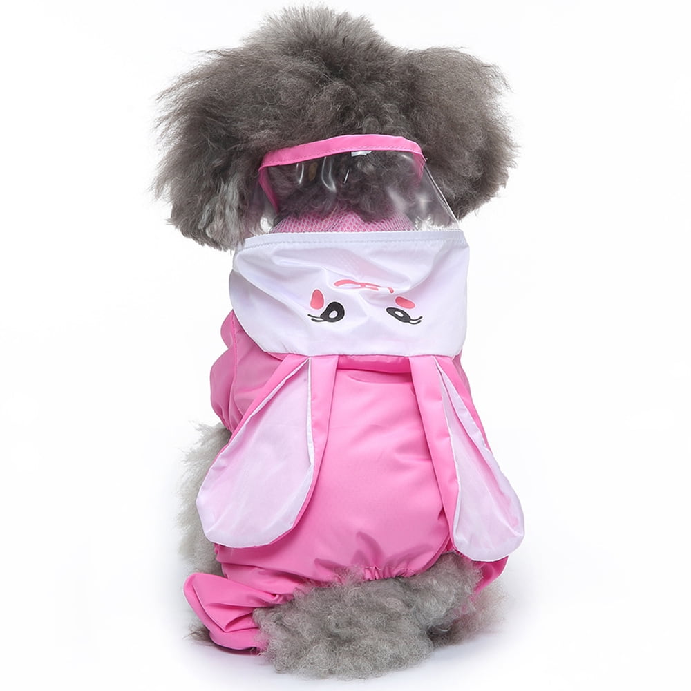 Pet Rainy Clothes Pet Four Foot Reflective Raincoat Rabbit Pattern Dog ...