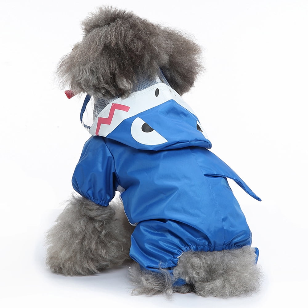 Pet Rainy Clothes Pet Four Foot Reflective Raincoat Shark Pattern Dog ...