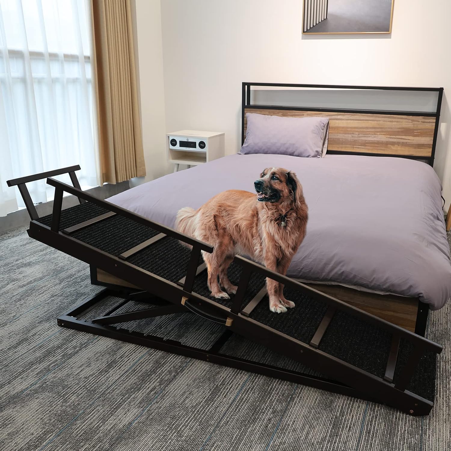 Pet Ramp Folding Portable Wooden Dog & Cat Ramp for Couch or Bed ...